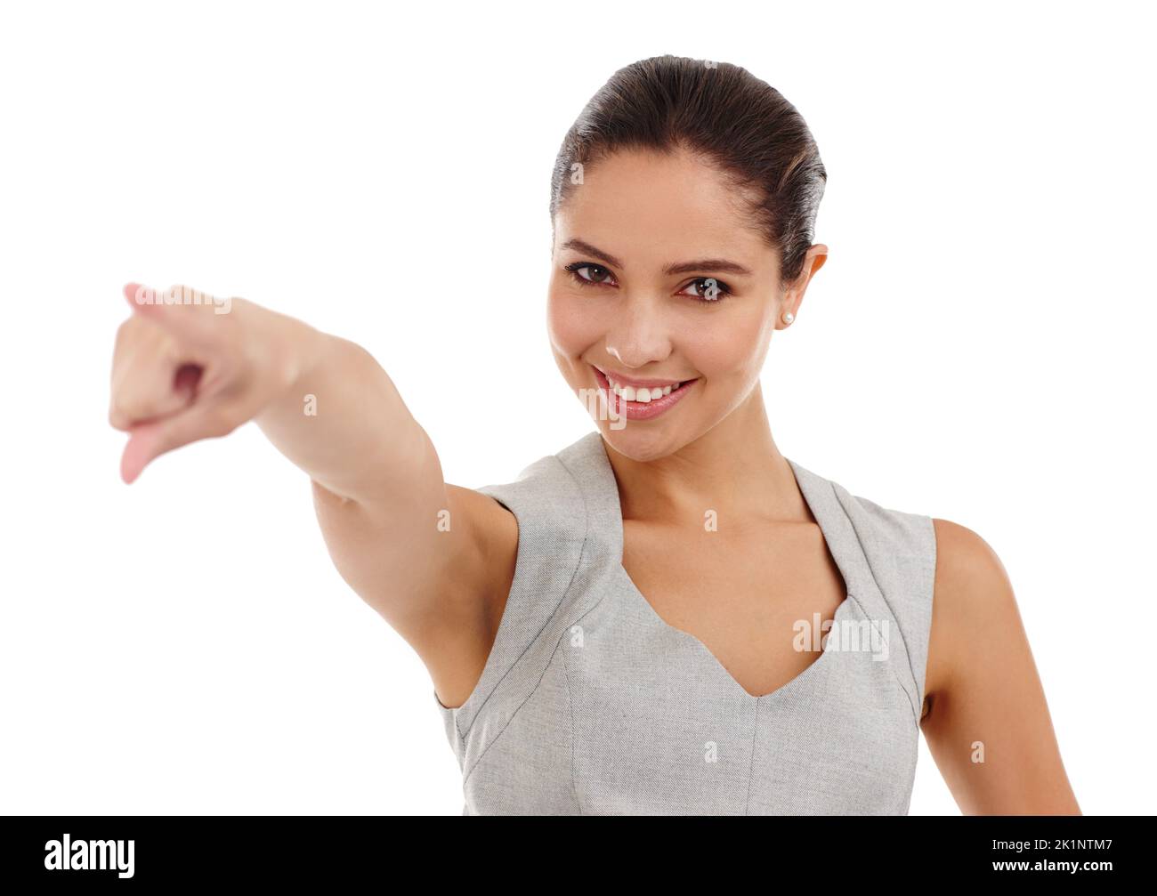 Aiming higher everyday. Studio shot of an attractive young woman ...