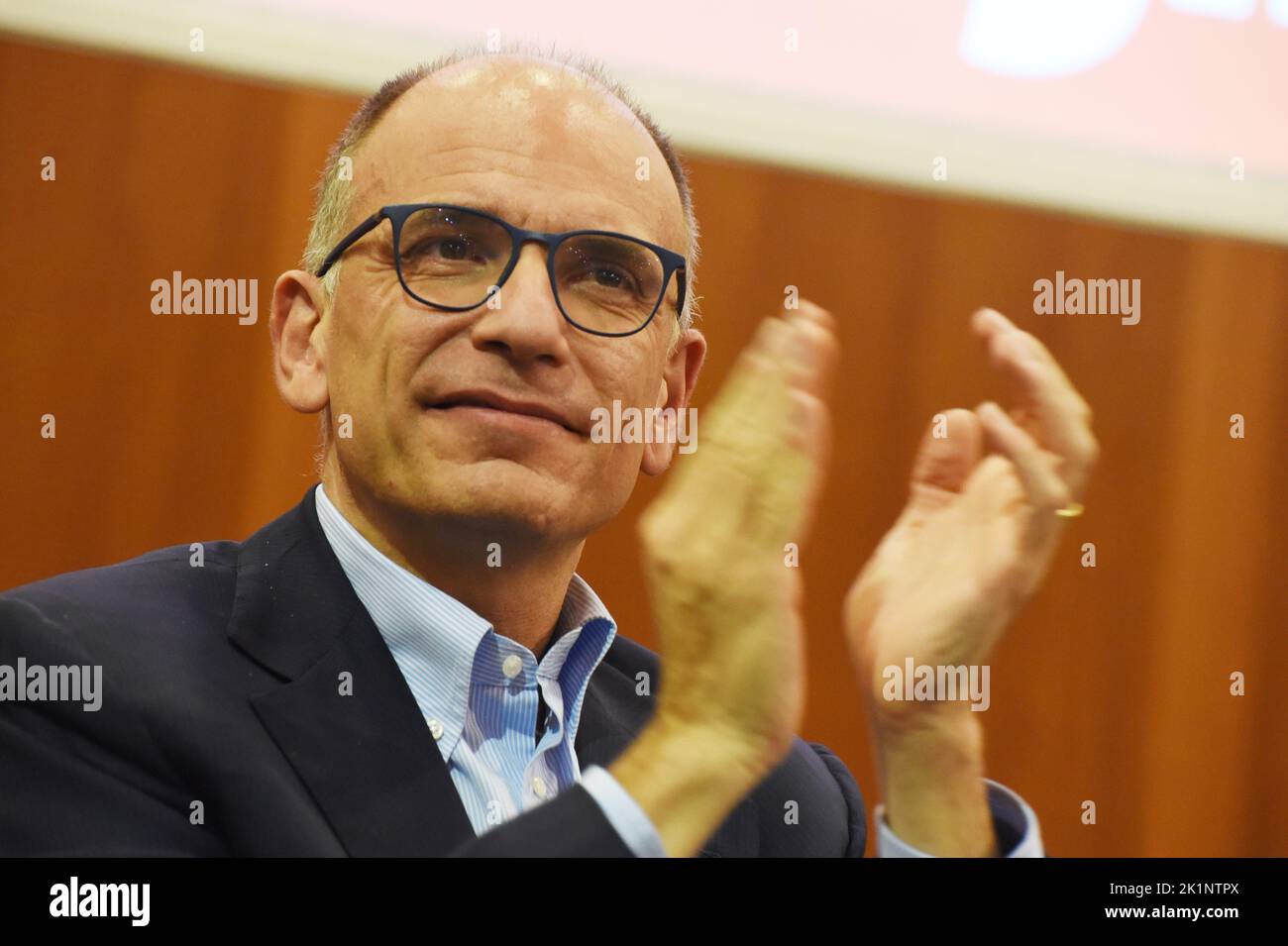 Naples, Italy. 19th Sep, 2022. Enrico Letta, ex-Italian Premier and ...