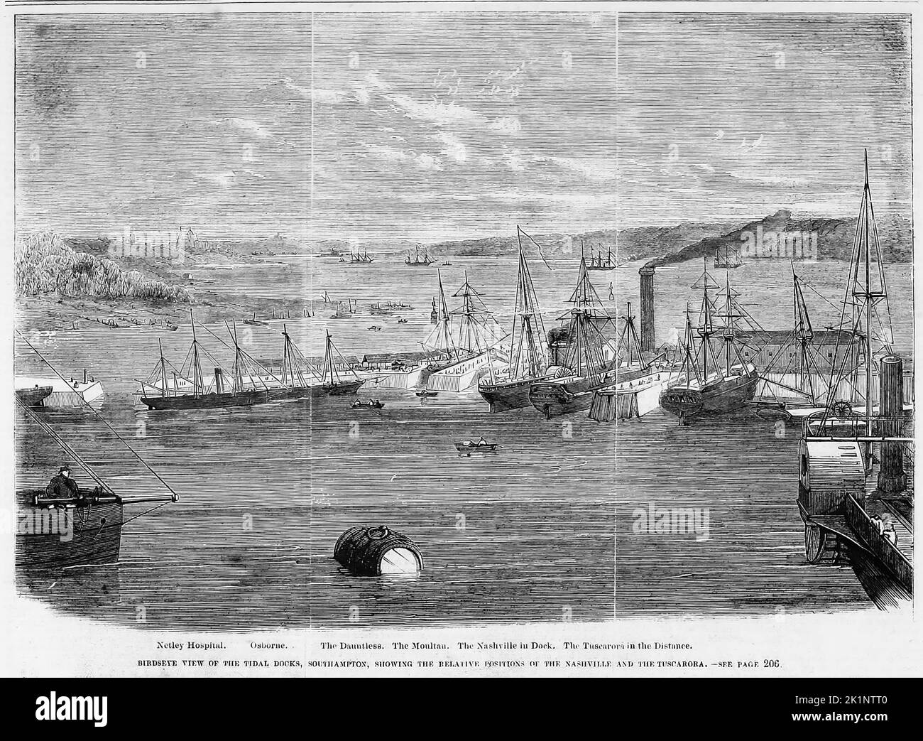 Birdseye view of the Tidal Docks, Southampton, England, showing the ...