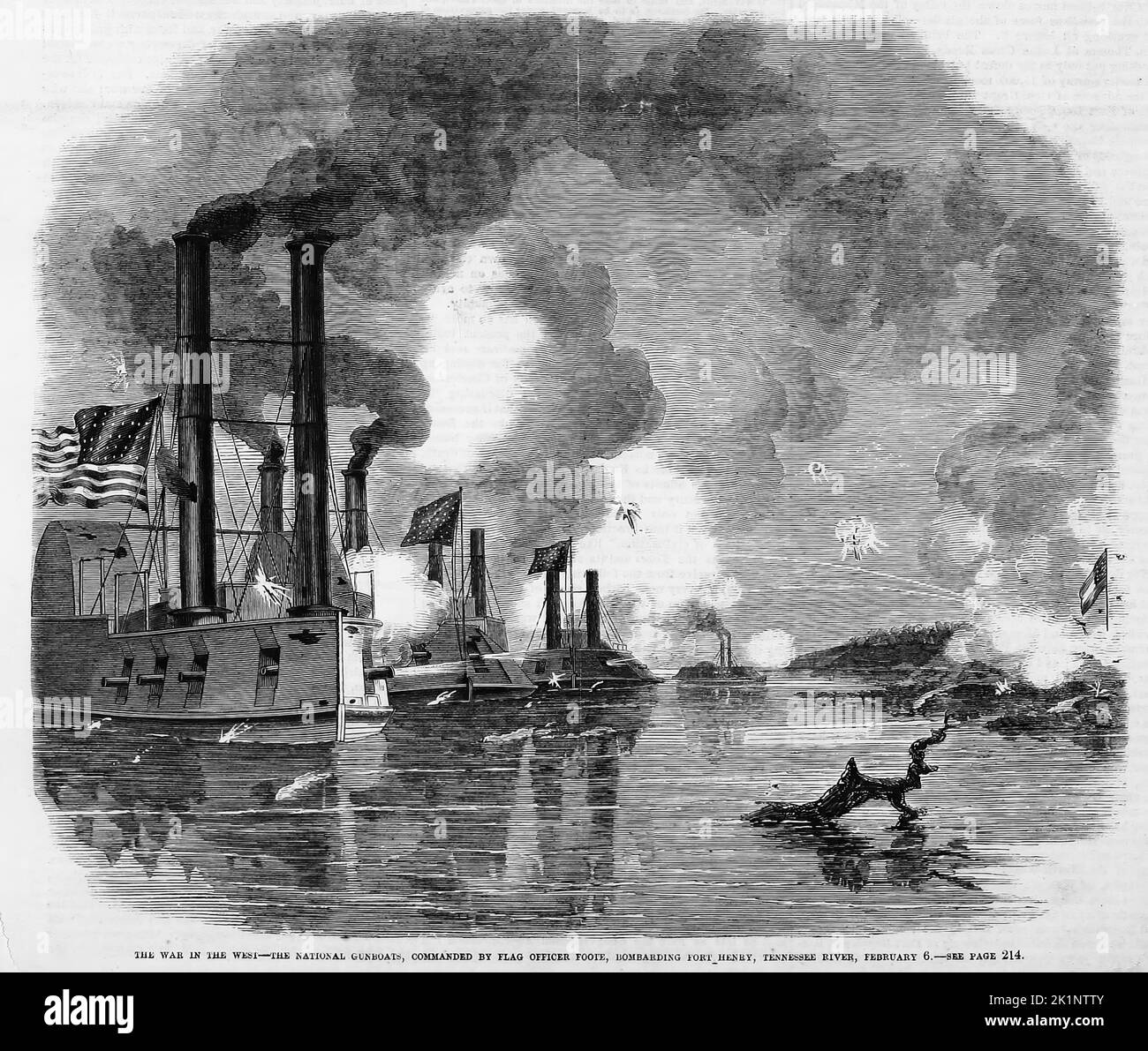 The War in the West - The National gunboats, commanded by flag officer ...