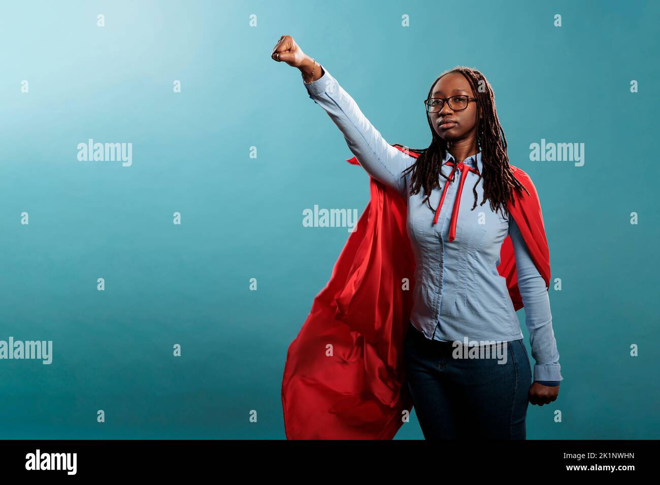 Proud and strong african american justice defender looking ambitious ...