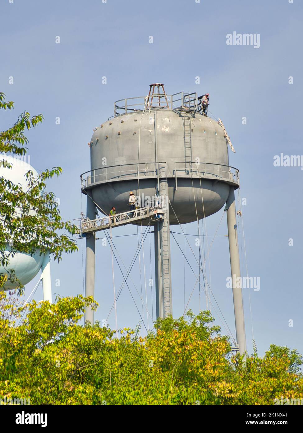 Repair / Repainting of a Water tank Stock Photo - Alamy