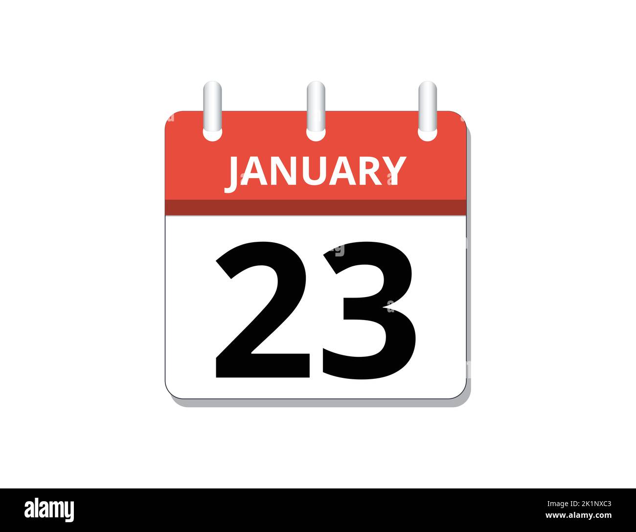 January, 23rd calendar icon vector, concept of schedule, business and ...