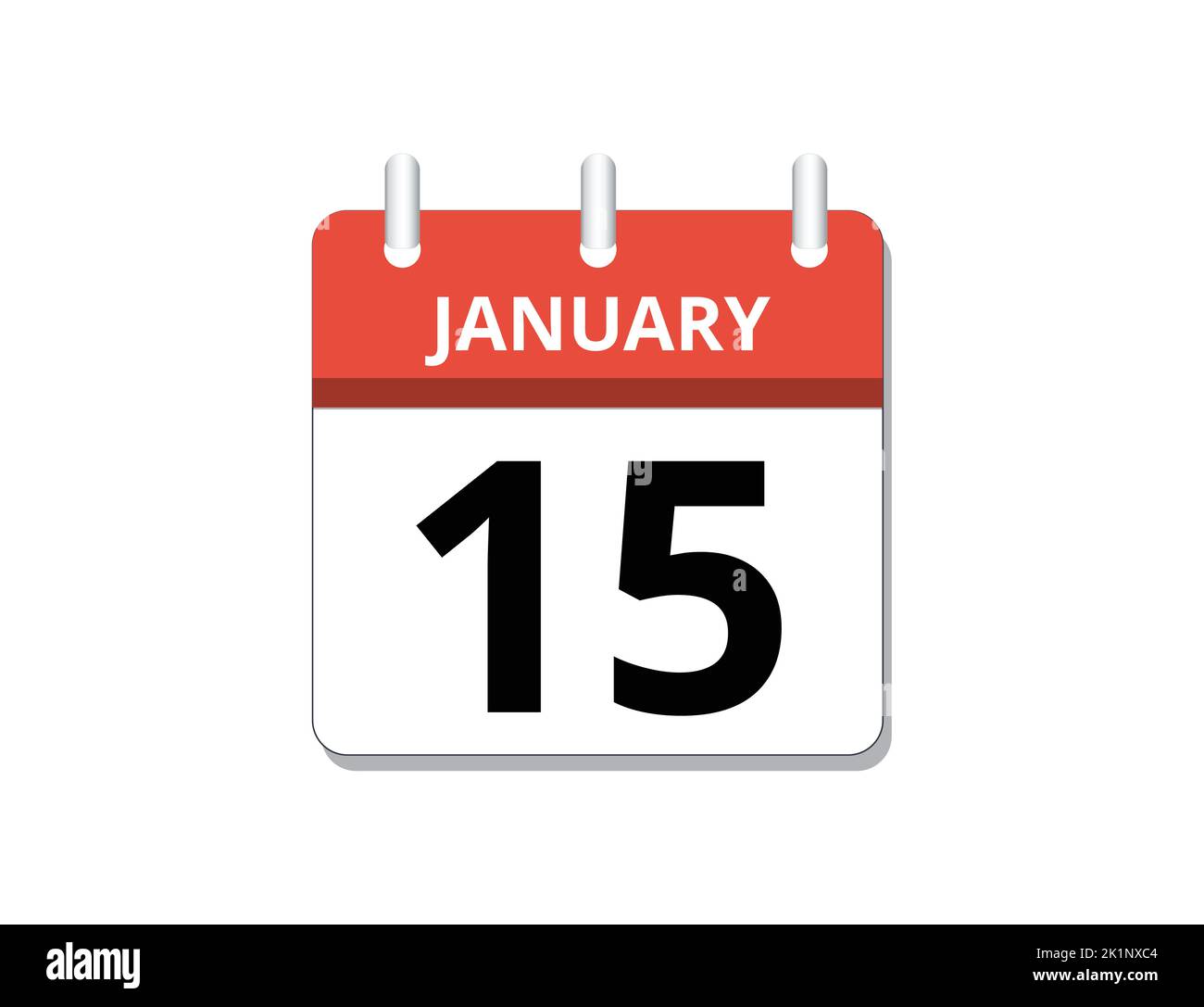 January, 15th calendar icon vector, concept of schedule, business and ...