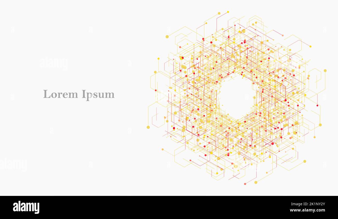 abstract red yellow hexagon, network image, geometric texture ...