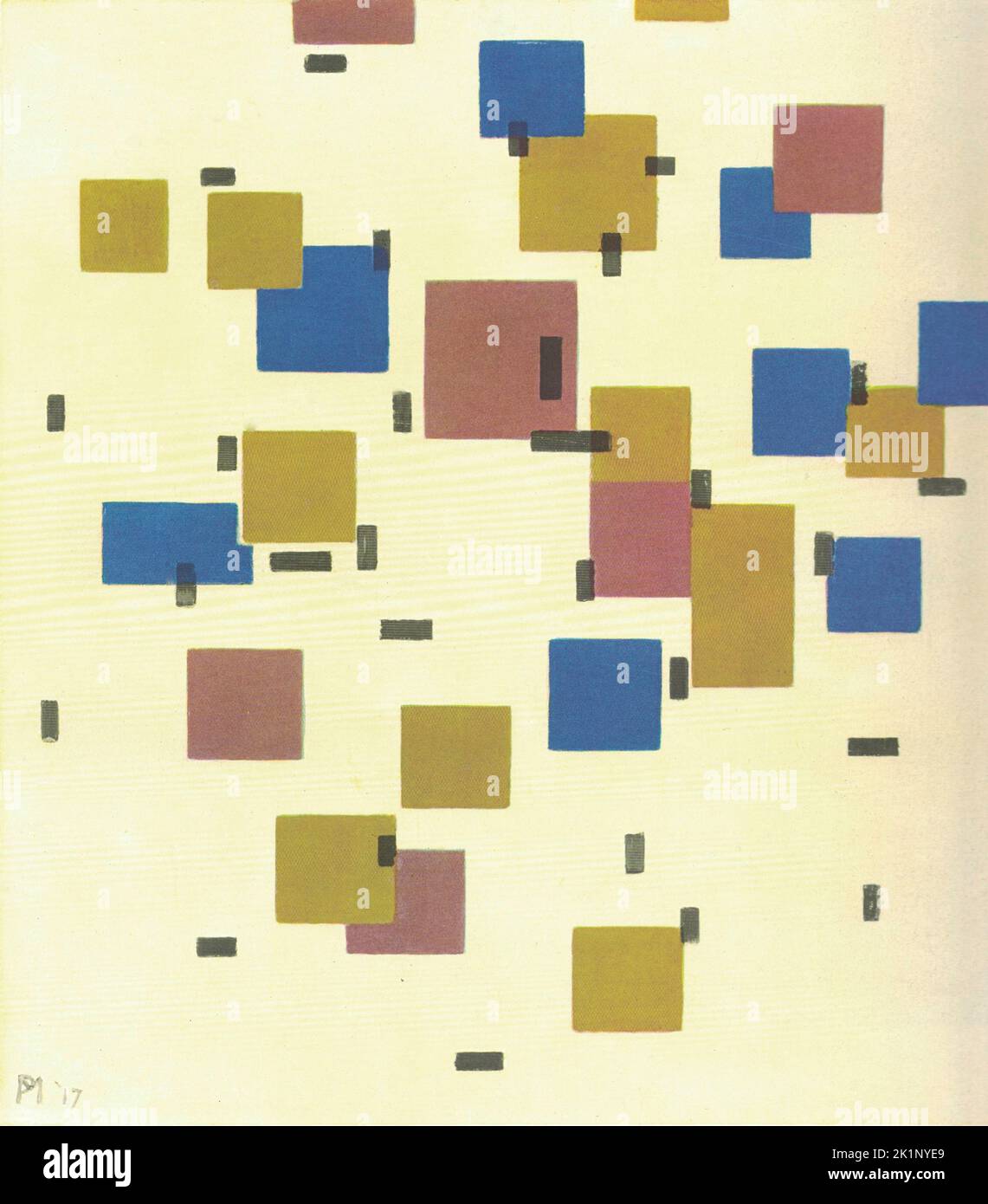 Composition in Color. Piet Mondrian (Pieter Mondriaan) 1917. Oil on ...