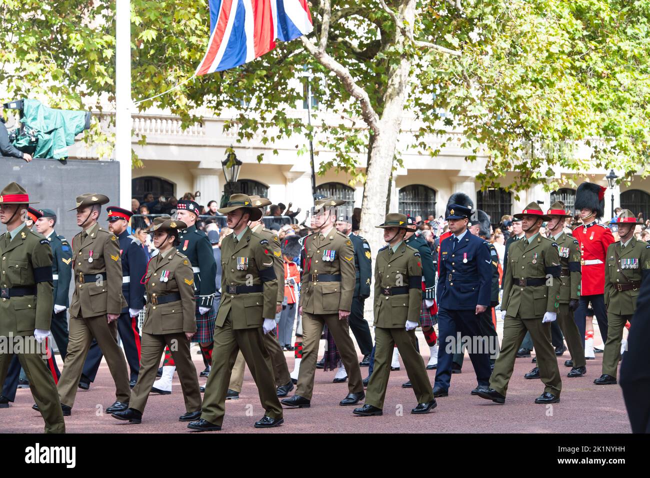 London, UK. 19th Sep, 2022. The Queen Elizabeth II procession after the ...