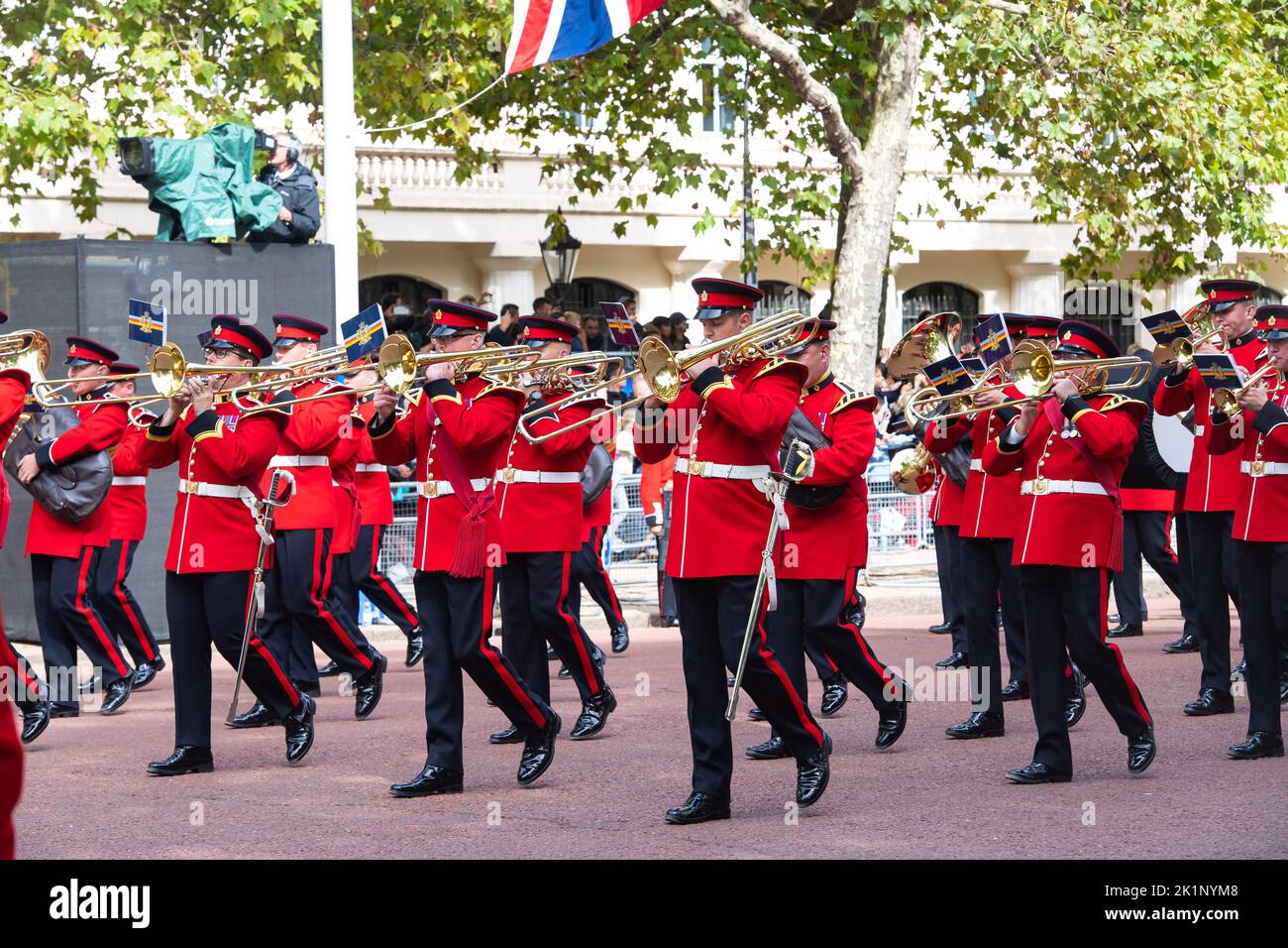 London, UK. 19th Sep, 2022. The Queen Elizabeth II procession after the ...