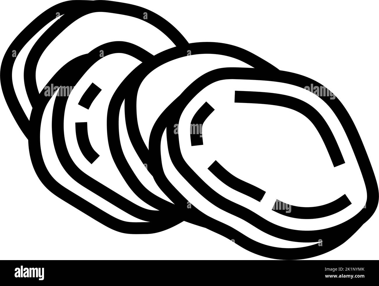 slice cut sweet potato line icon vector illustration Stock Vector Image ...