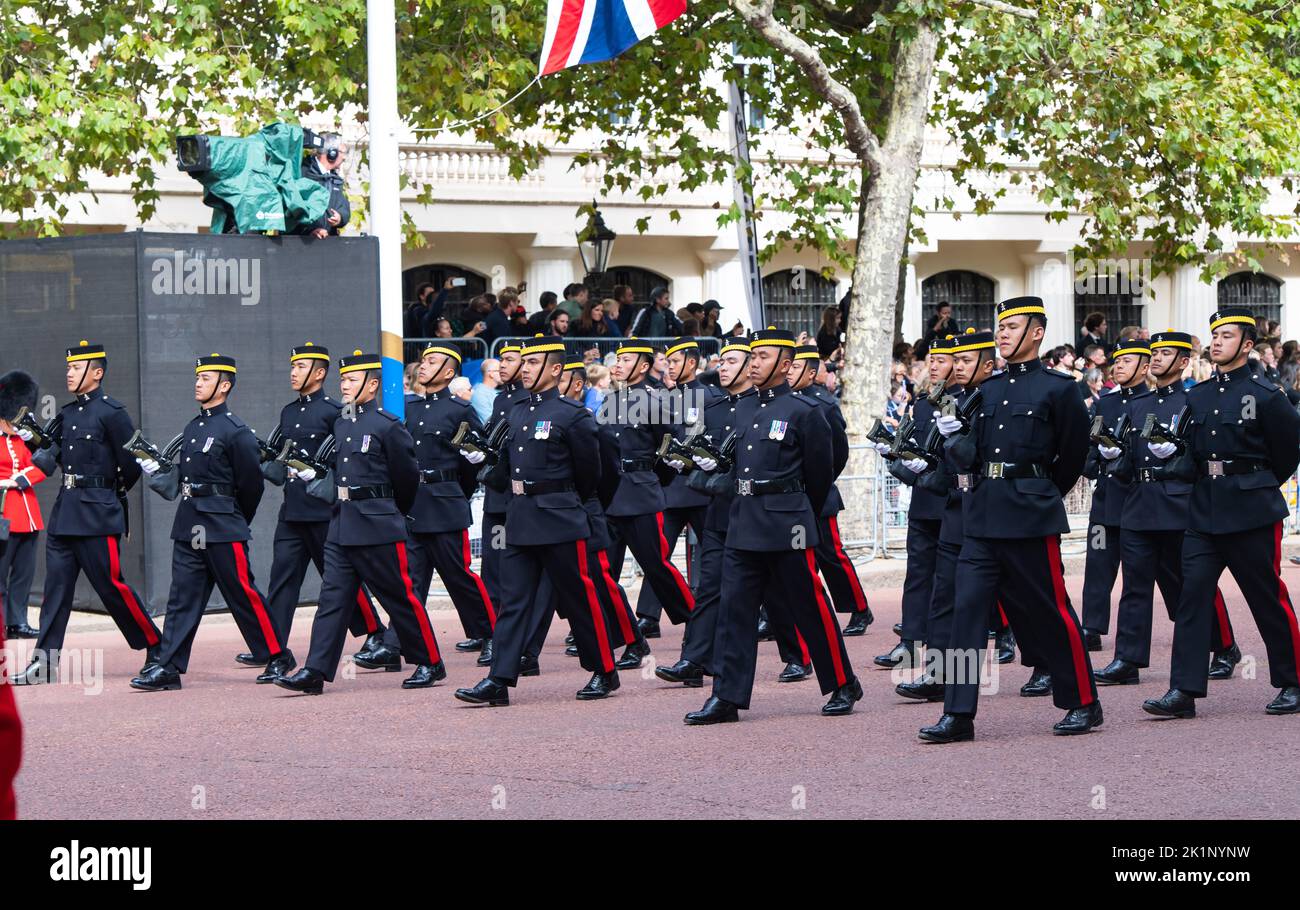 London, UK. 19th Sep, 2022. The Queen Elizabeth II procession after the ...