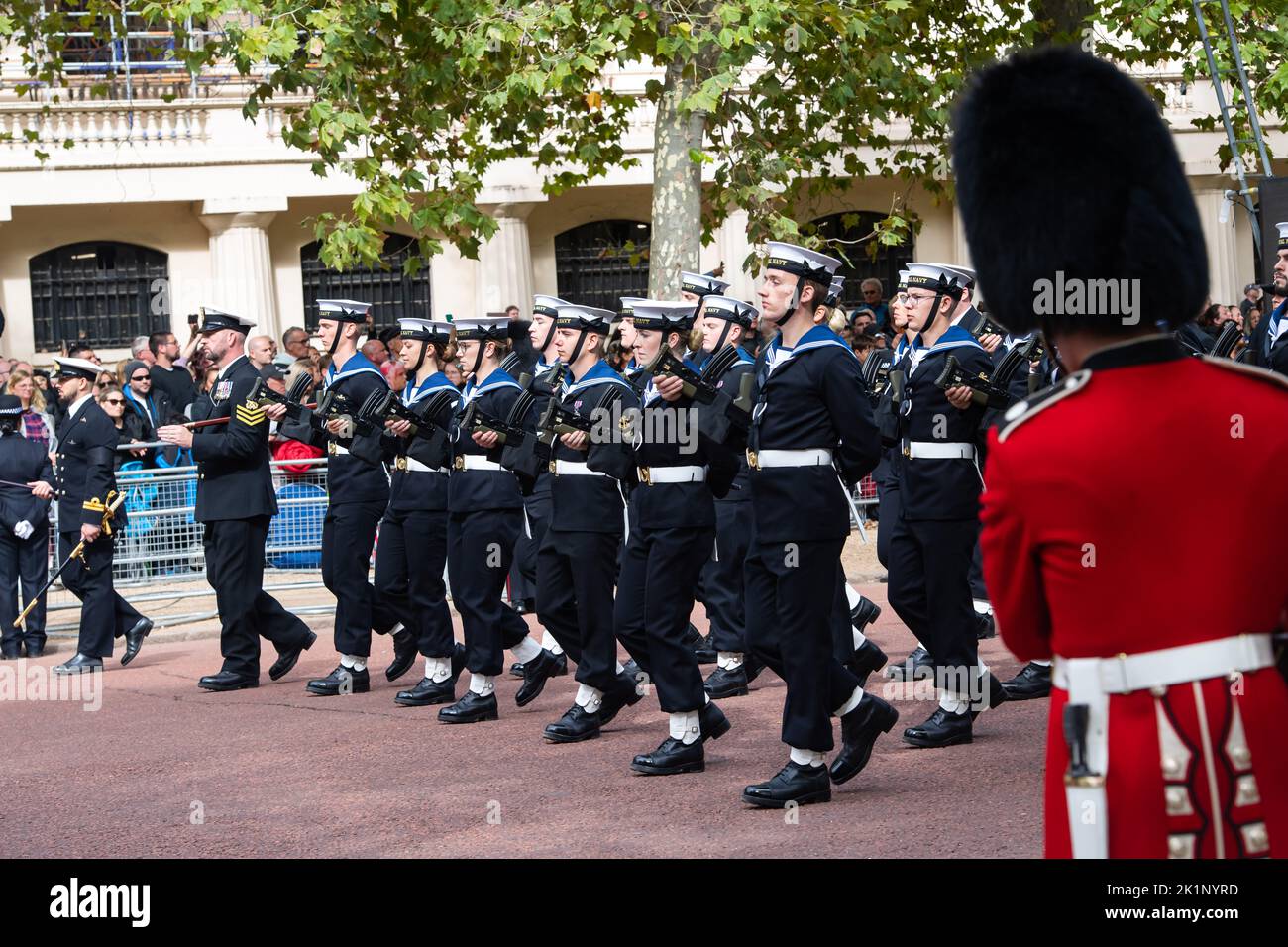 London, UK. 19th Sep, 2022. The Queen Elizabeth II procession after the ...