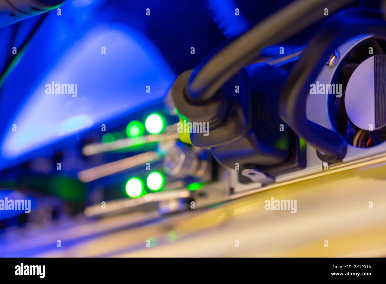 Telecommunication technology equipment - fiber optic cables and switch ...