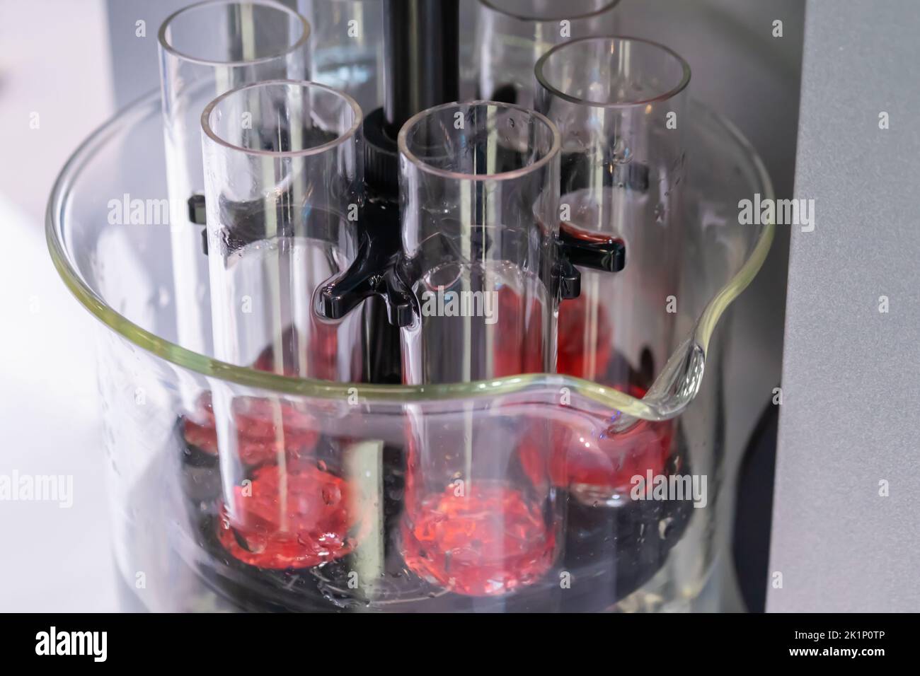 Close up: automatic tablet disintegration tester - laboratory equipment ...