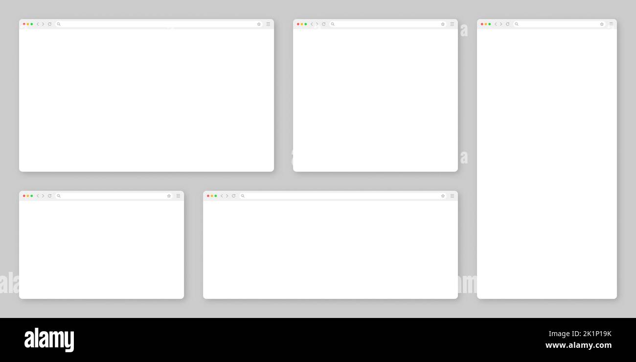 Blank Web Browser Window With Toolbar And Search Field Modern Website Internet Page In Flat