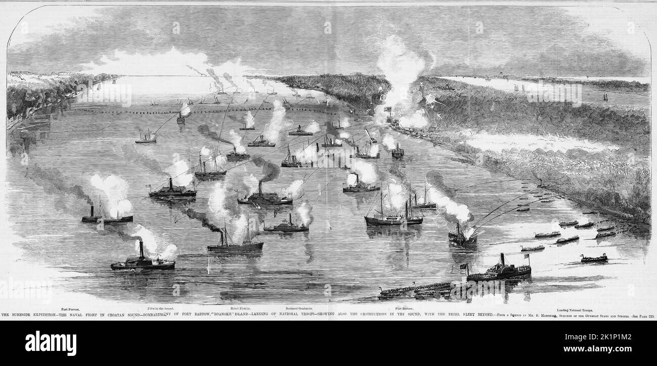 The Burnside Expedition - The Naval fight in Croatan Sound, North ...