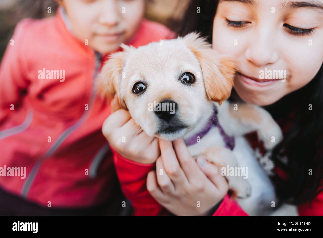 Two girls one dog hi-res stock photography and images - Alamy