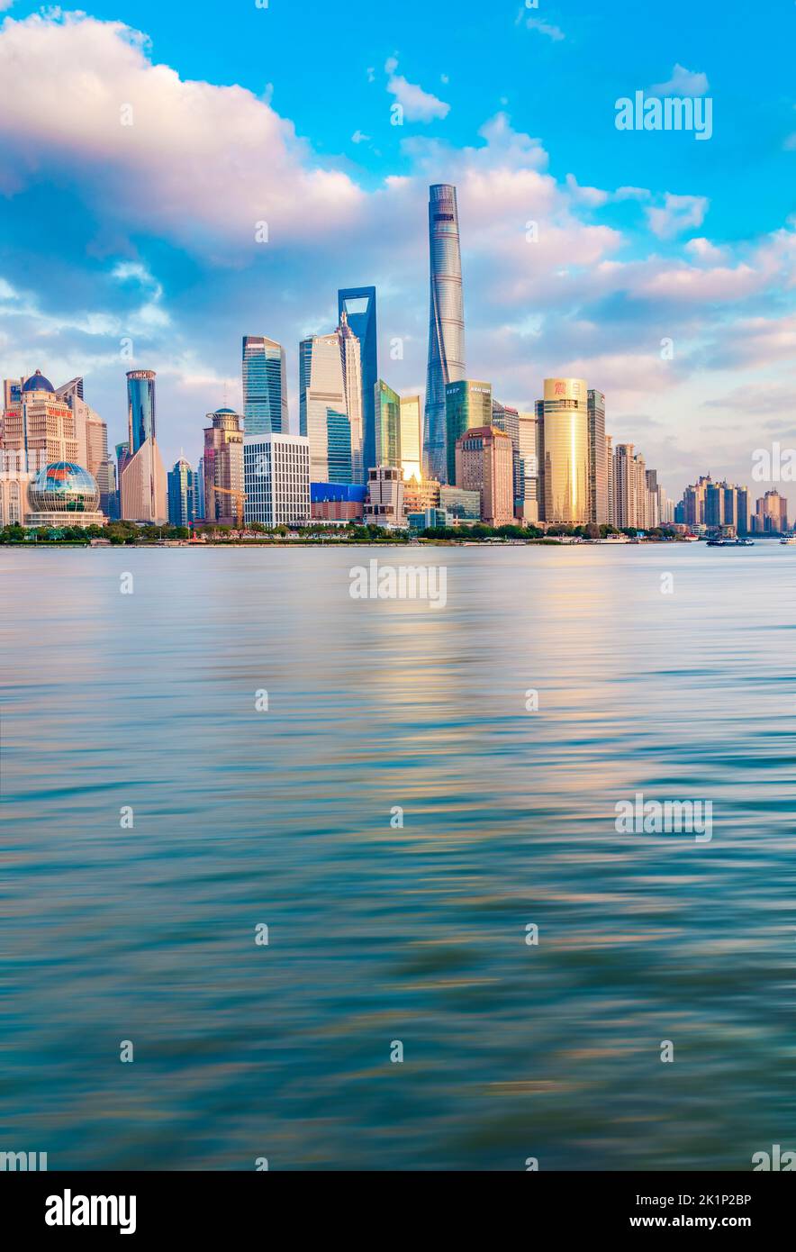 Shanghai skyline pudong blue clouds hi-res stock photography and images ...