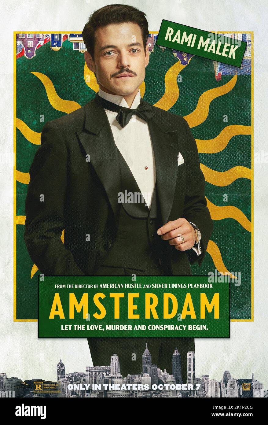 AMSTERDAM, US character poster, Rami Malek, 2022. © Walt Disney Studios ...