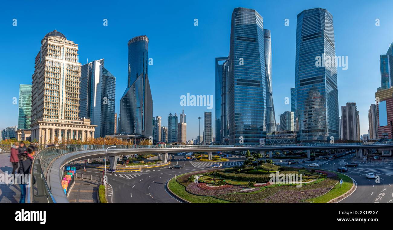 Lujiazui Pearl Roundabout, Shanghai, China Stock Photo - Alamy