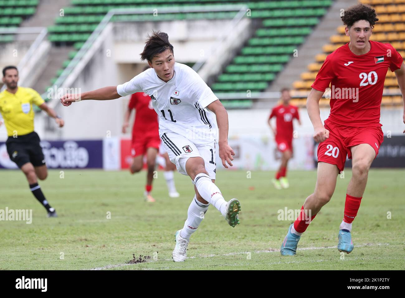 Japan's Isa Sakamoto during the 2023 AFC U-20 Asian Cup qualification ...