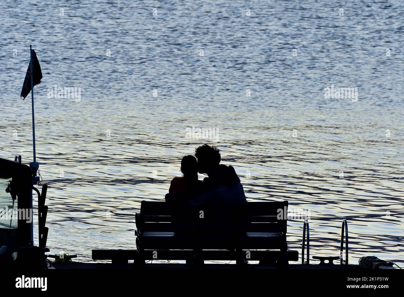 Kissing on boat dock hi-res stock photography and images - Alamy