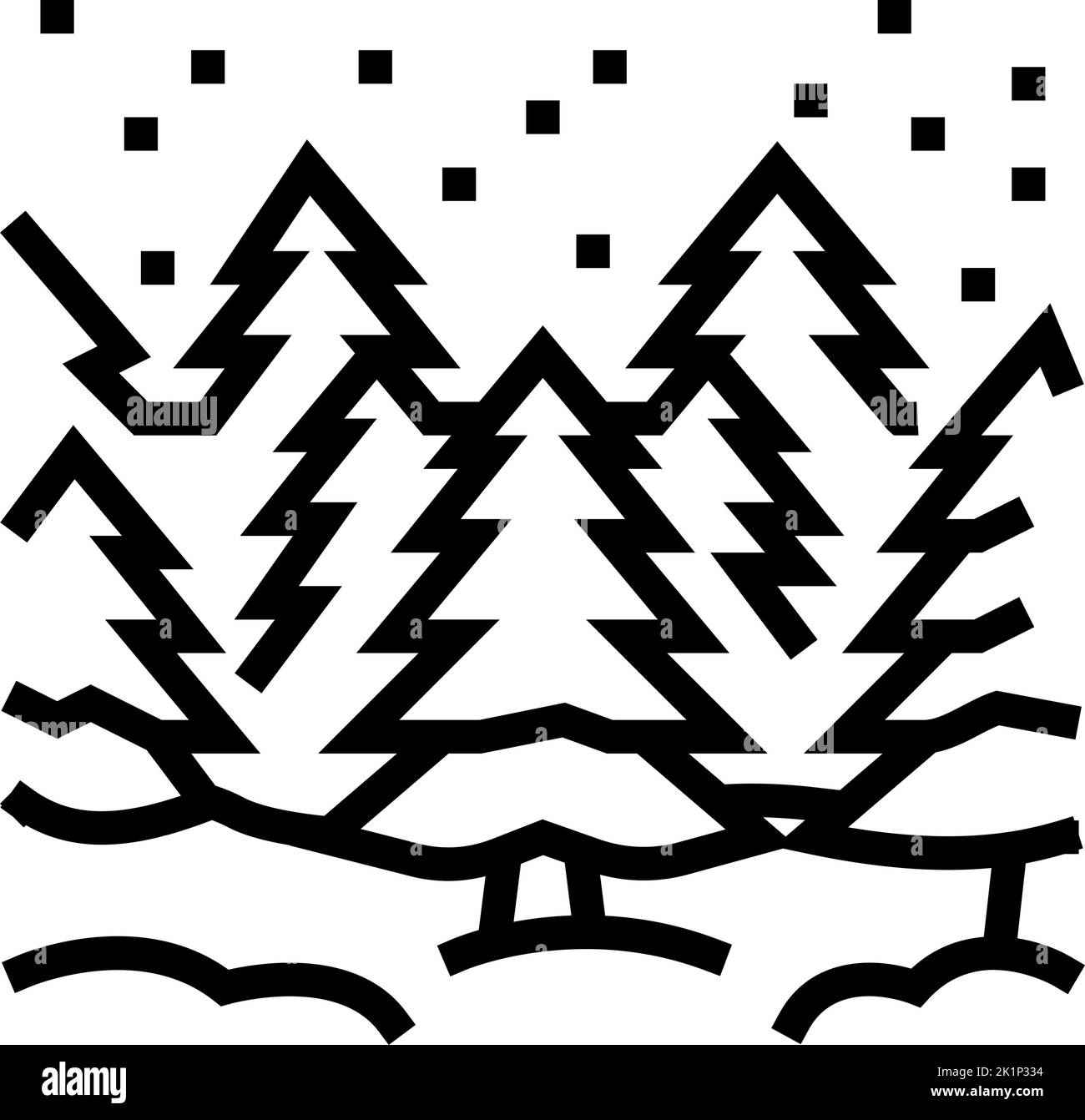 landscape winter line icon vector illustration Stock Vector Image & Art ...