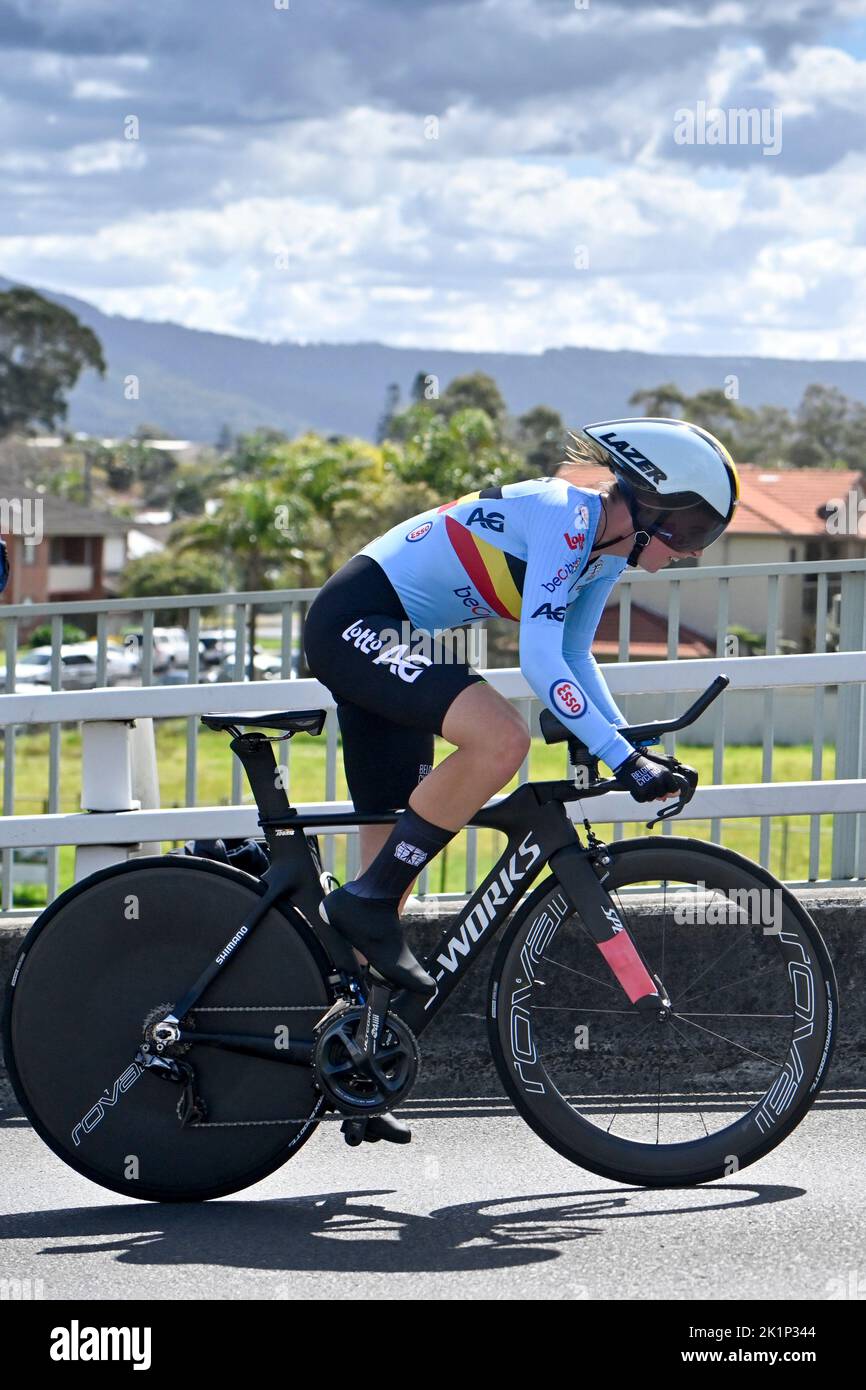 Belgian Febe Jooris pictured in action during the Junior women ...