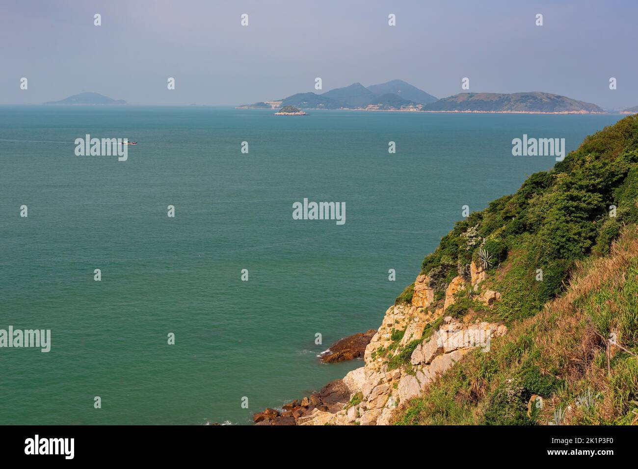 Sunny view of landscape of the Nangan Township shore at Matsu, Taiwan ...