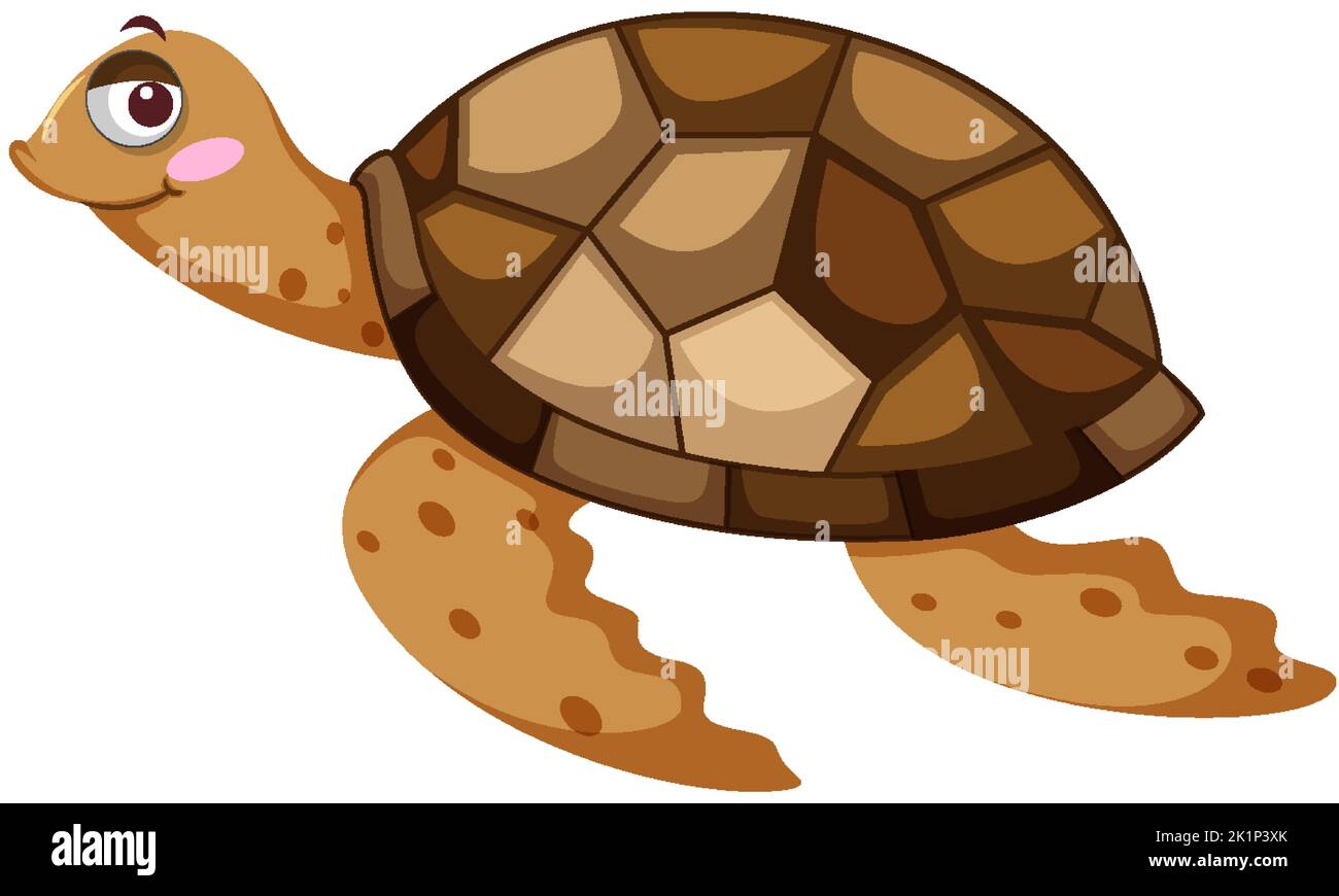 Brown turtle in cartoon character illustration Stock Vector Image & Art ...