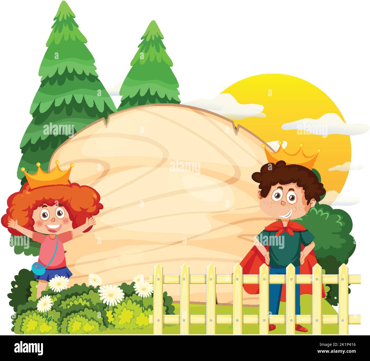 Empty board template with cartoon character illustration Stock Vector ...