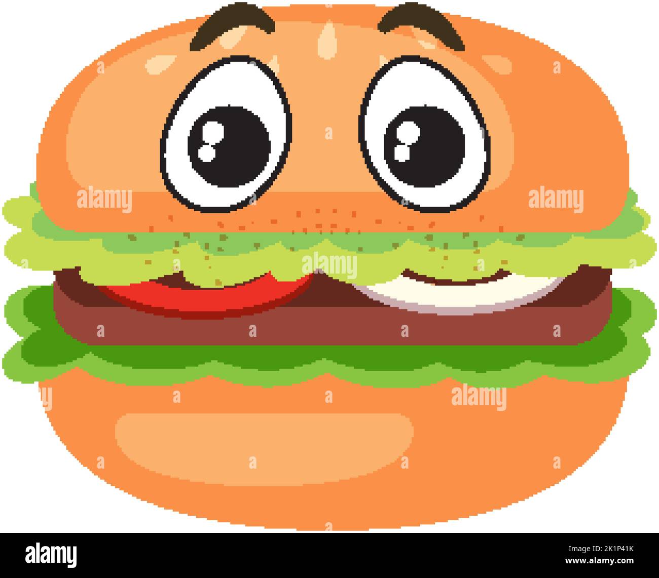 Cute hamburger cartoon character illustration Stock Vector Image & Art ...