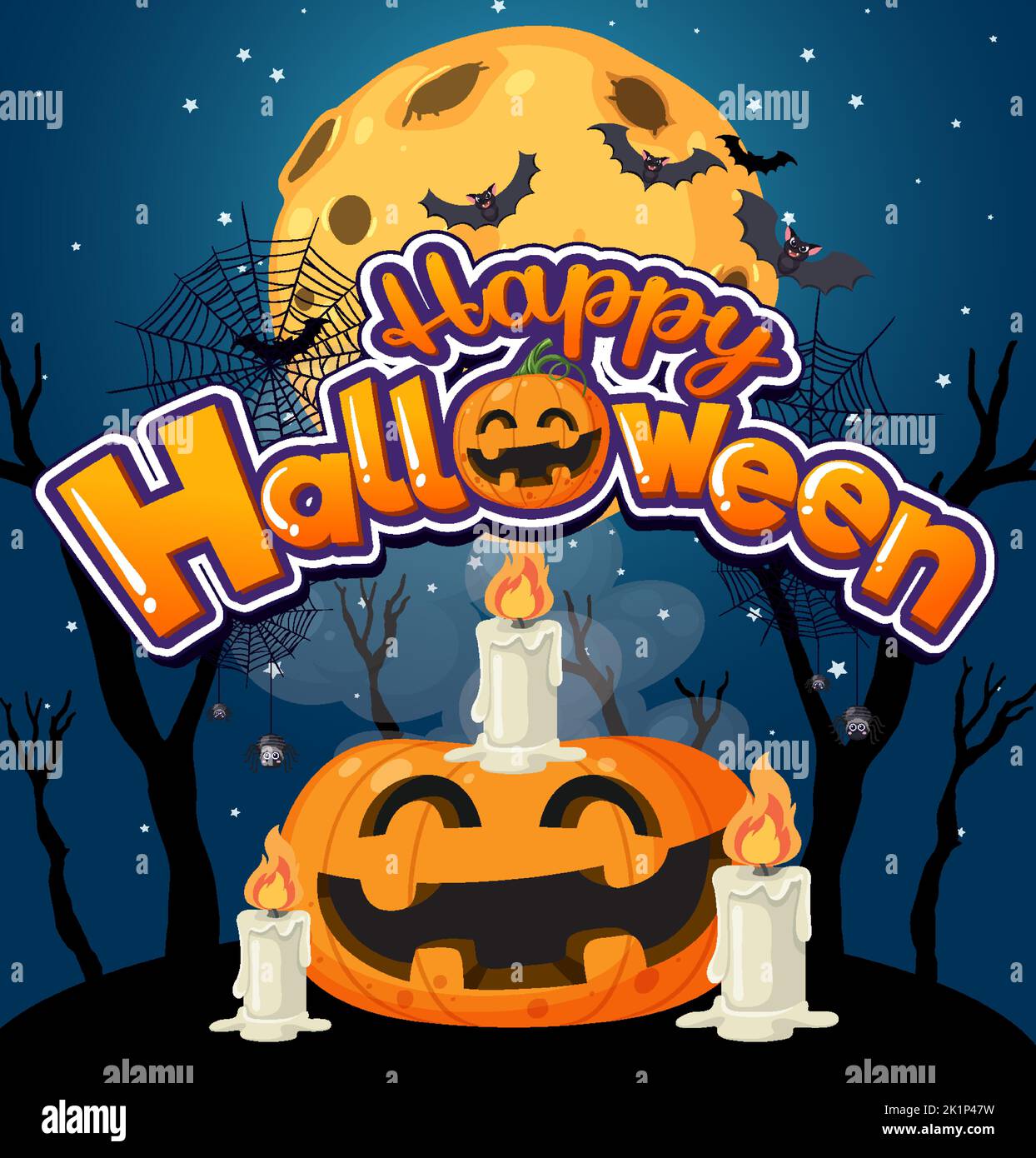 Happy Halloween Poster Template illustration Stock Vector Image & Art ...