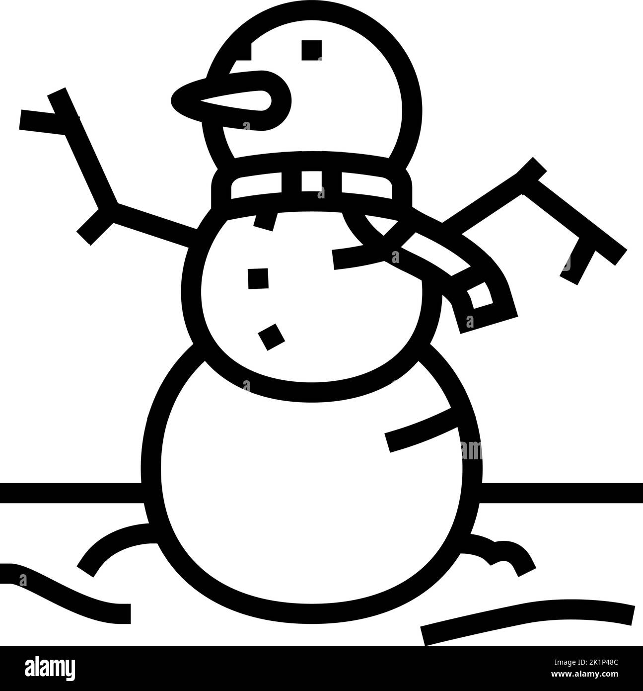 snowman winter line icon vector illustration Stock Vector Image & Art ...
