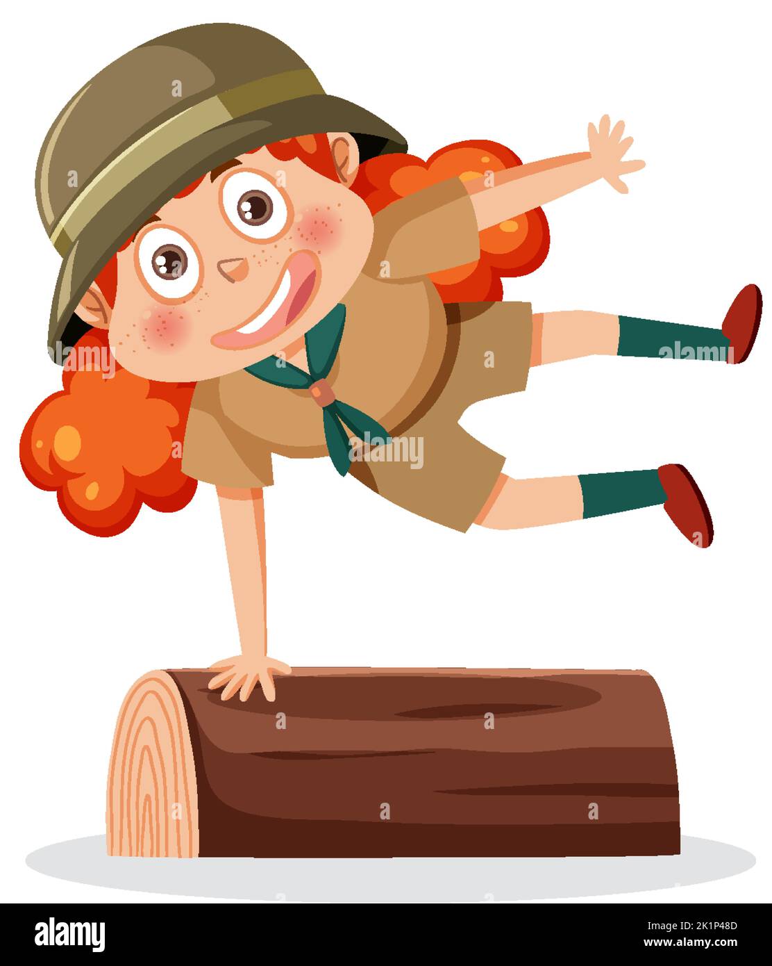 Scout girl dancing cartoon illustration Stock Vector Image & Art - Alamy