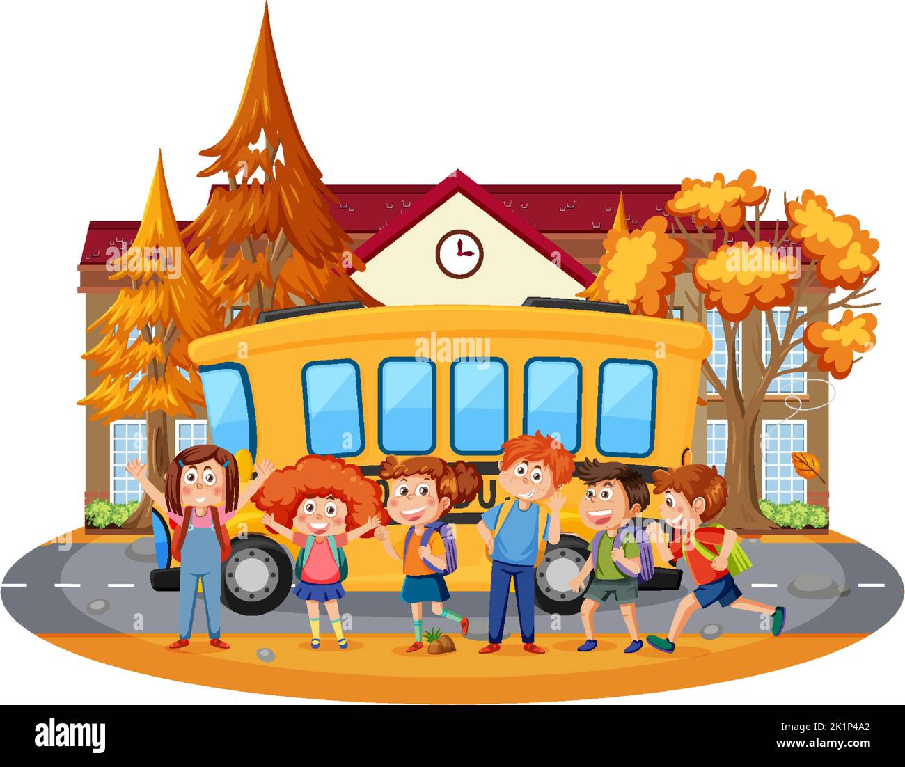 Happy kids at school illustration Stock Vector Image & Art - Alamy