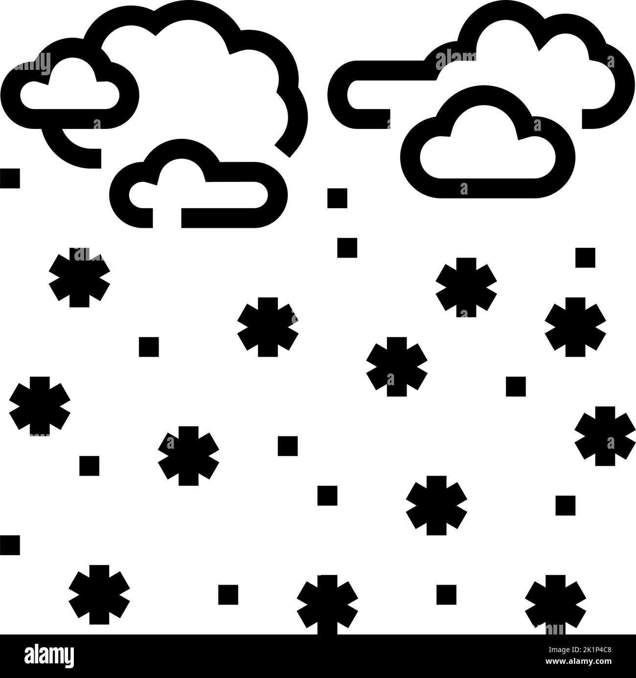 snowfall winter line icon vector illustration Stock Vector Image & Art ...