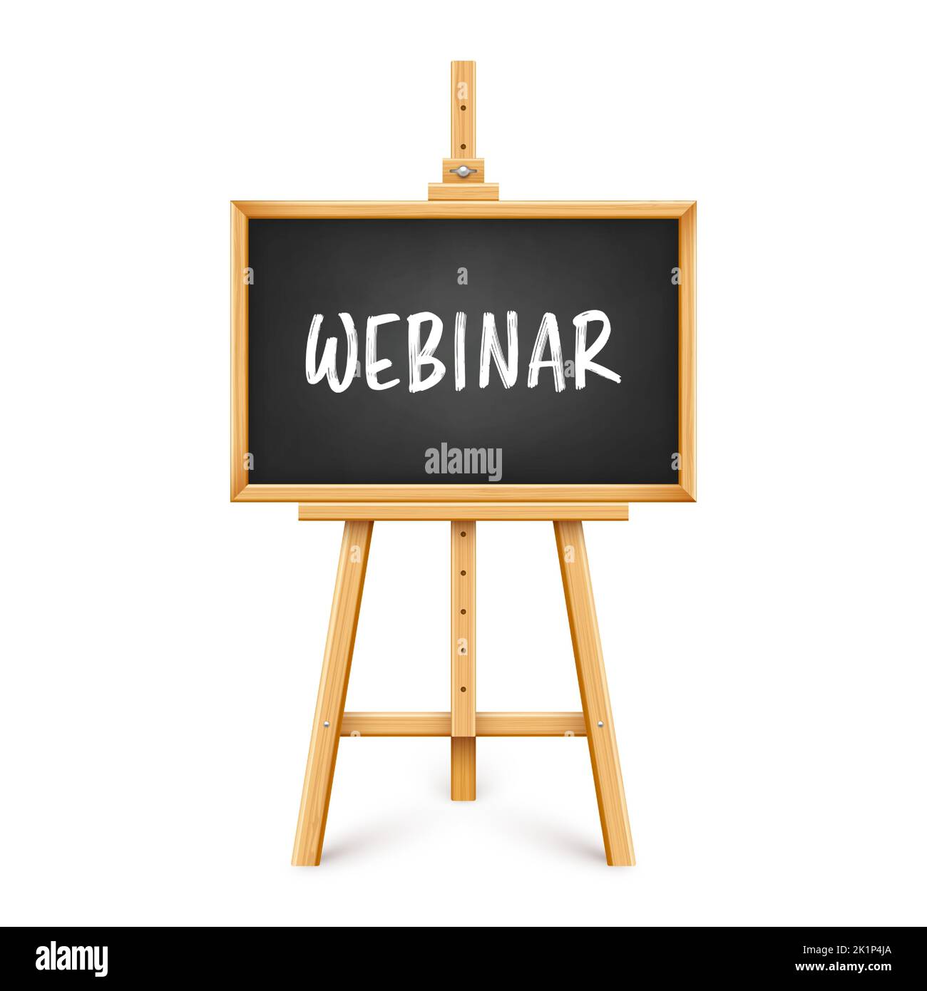 Realistic black chalkboard on wooden easel. Blackboard in wooden frame ...