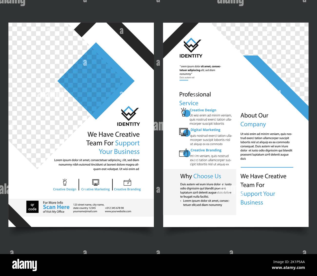 creative flyer layout design double side letter size paper clean simple ...