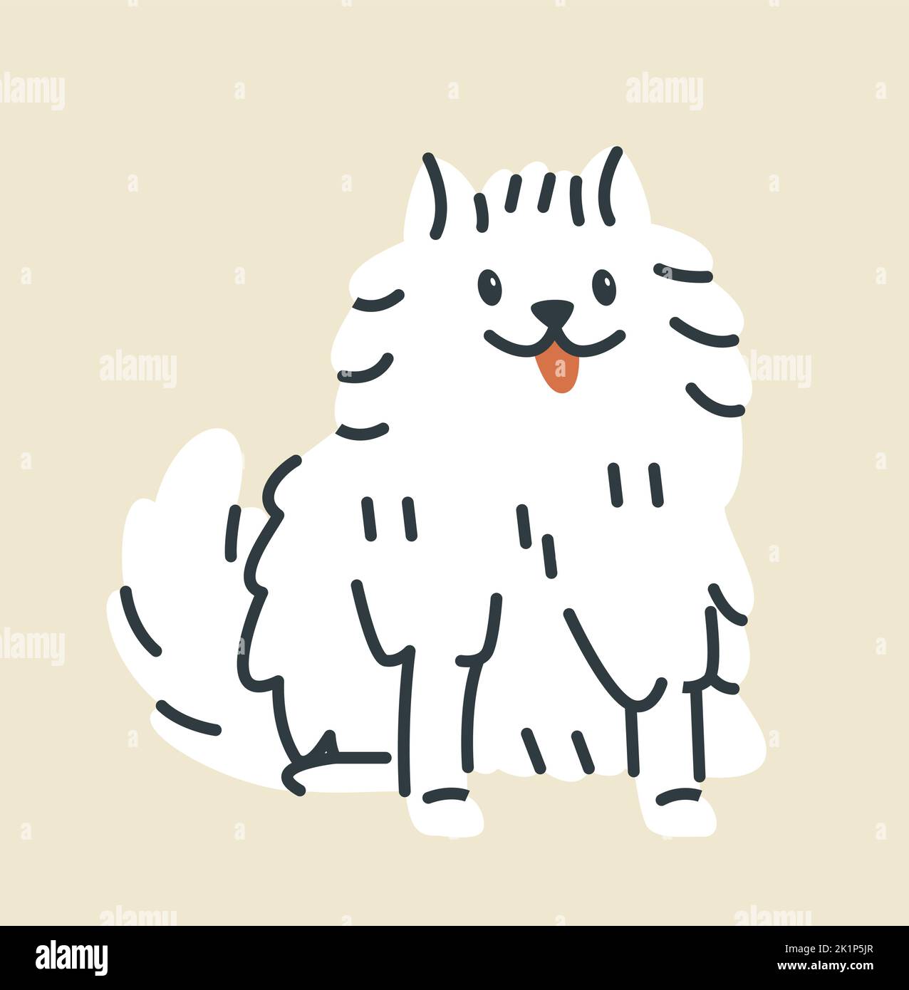 White spitz dog in Stock Vector Images - Alamy