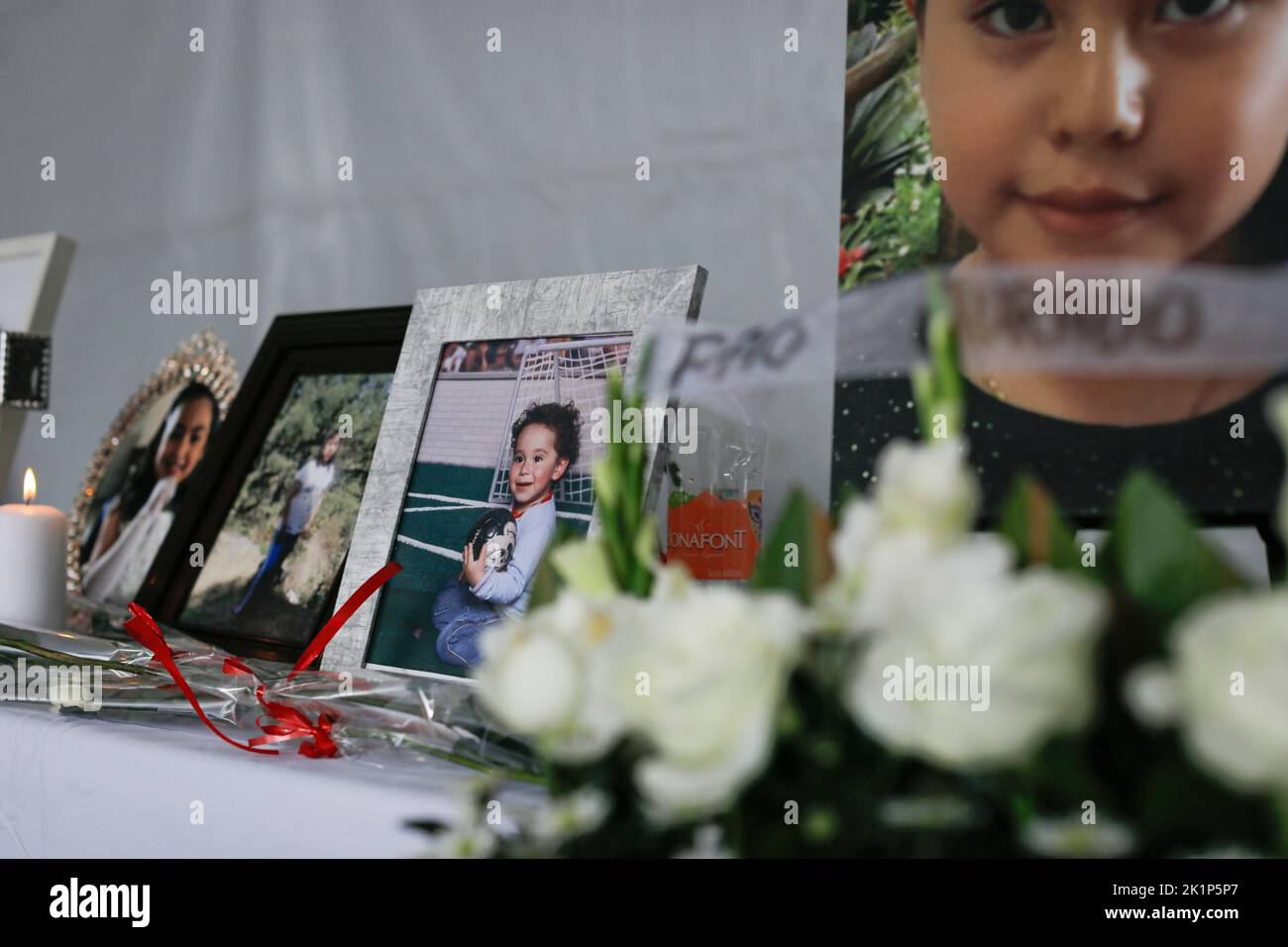 View of the altar of the deceased children at the Rebsamen School ...