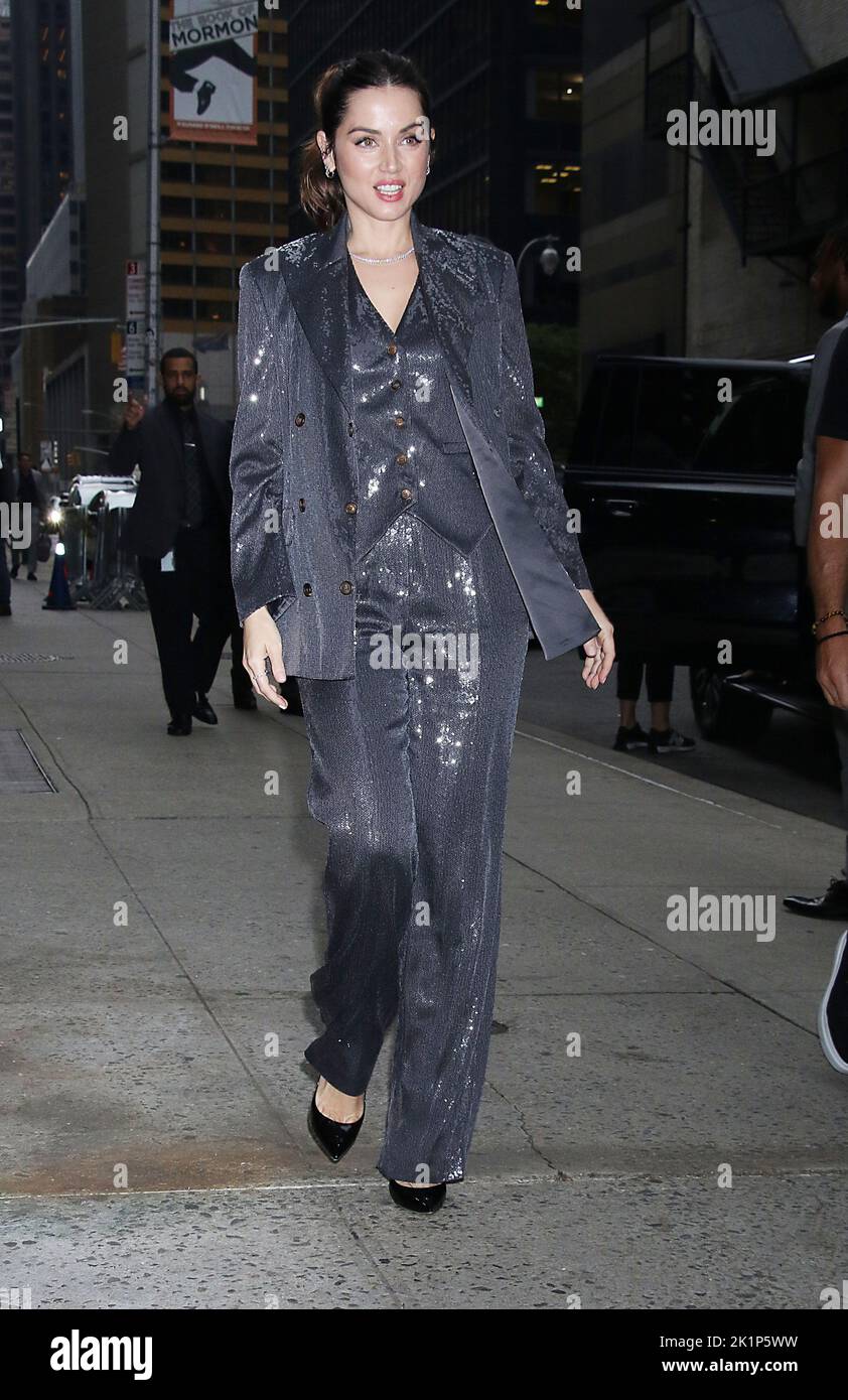 New York, NY, USA. 19th Sep, 2022. Ana de Armas at The Late Show with ...