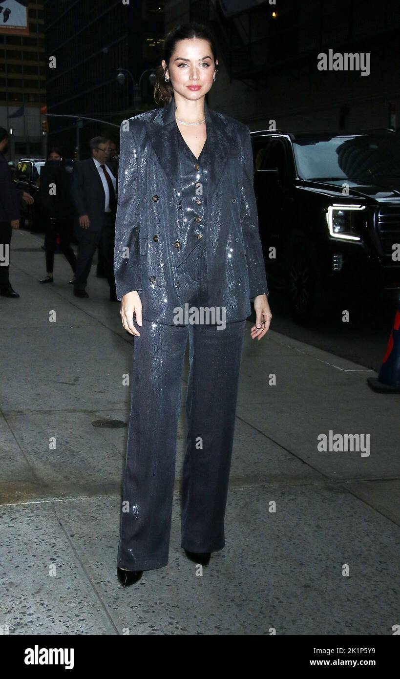 New York, NY, USA. 19th Sep, 2022. Ana de Armas at The Late Show with ...