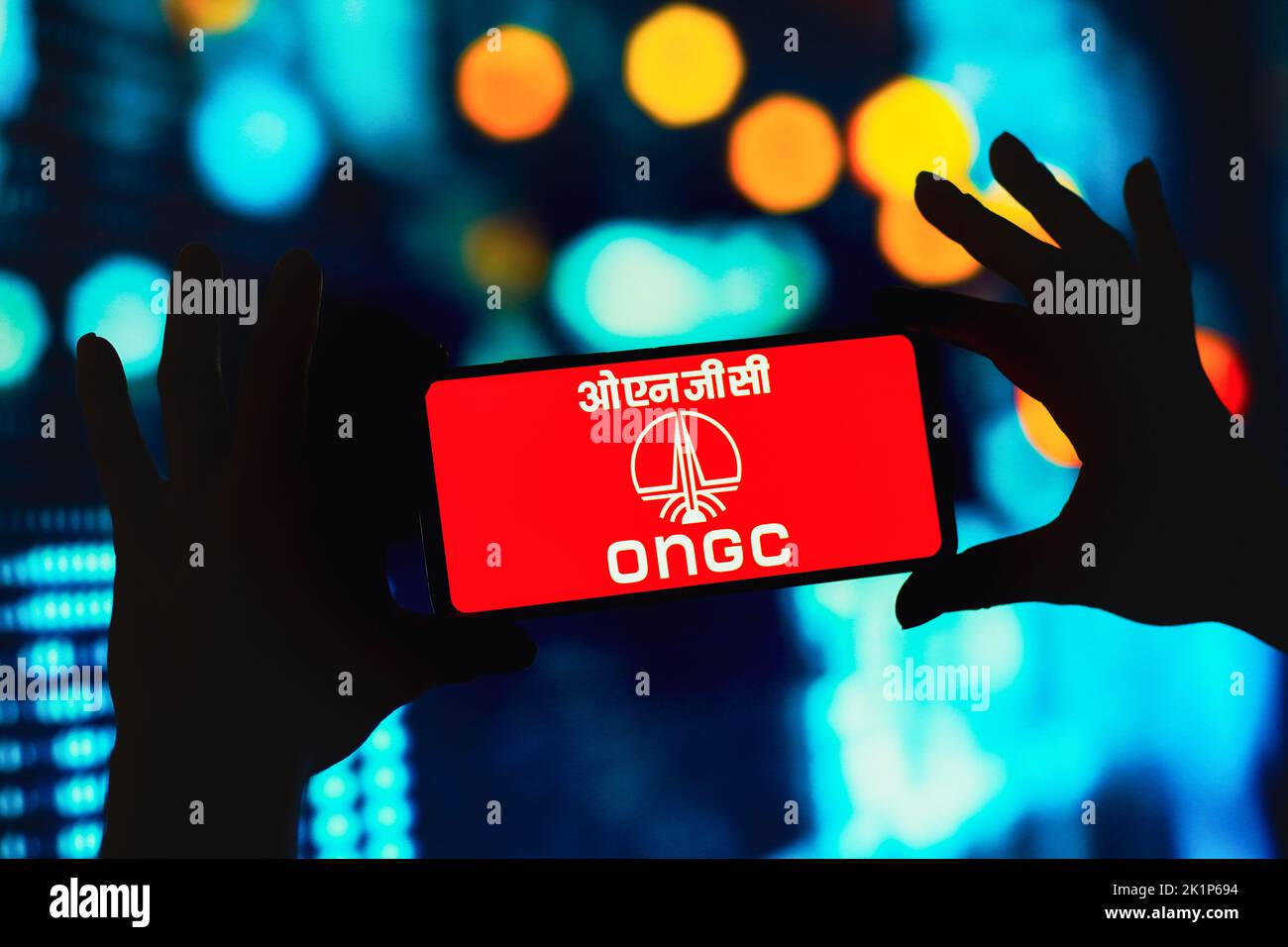 In this photo illustration, the Oil and Natural Gas Corporation Limited ...