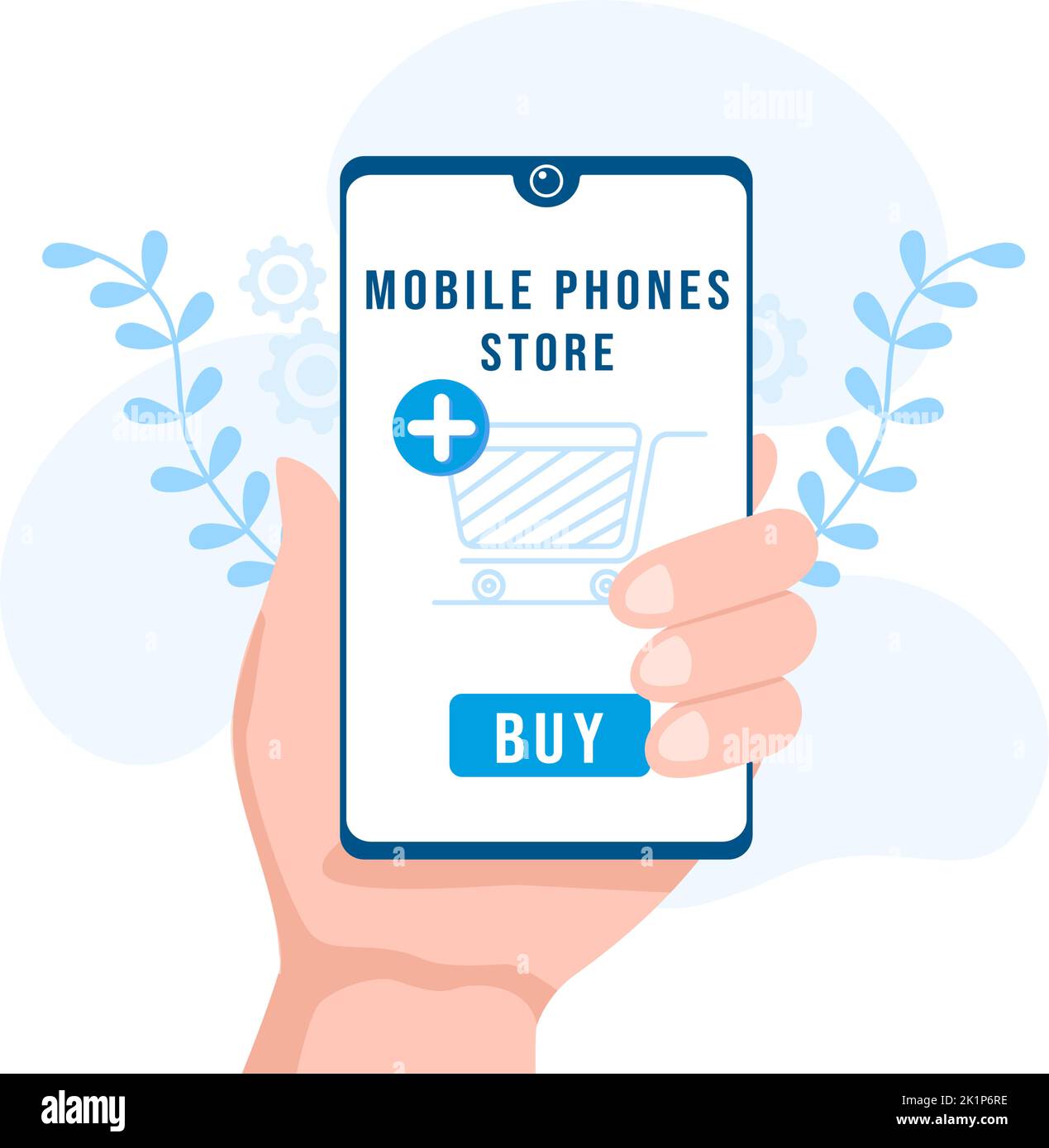 Mobile Phone Store Template Hand Drawn Cartoon Flat Illustration with ...