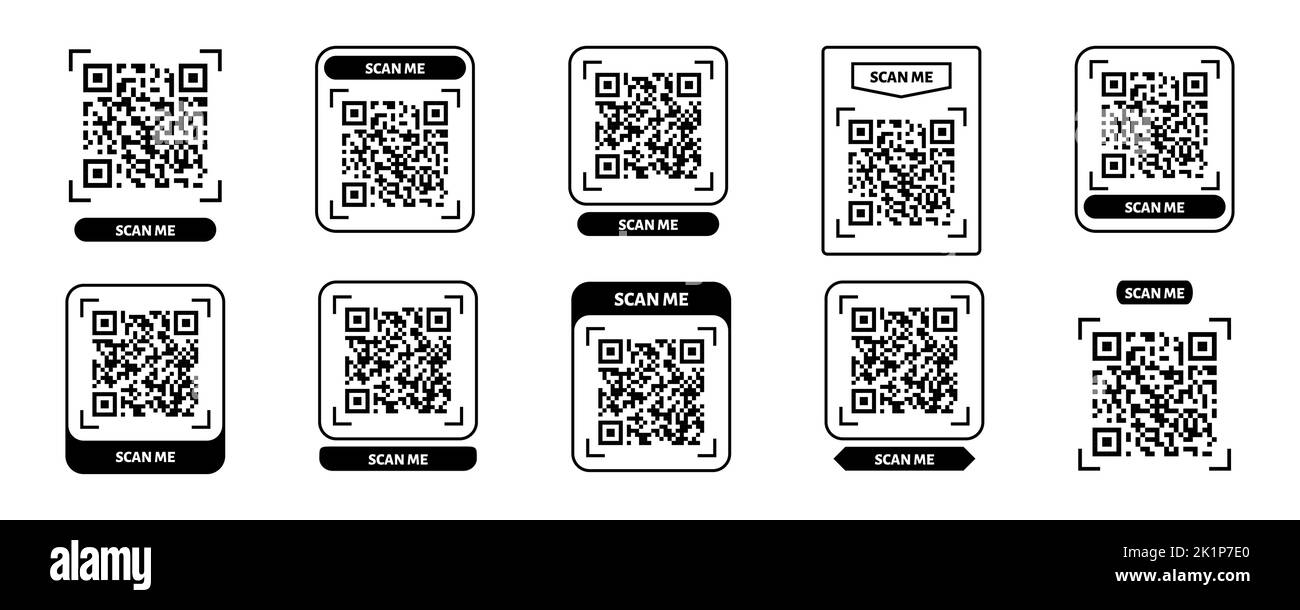 Scan Me Qr Code Design Qr Code For Payment Text Transfer With Scan Me Button Vector