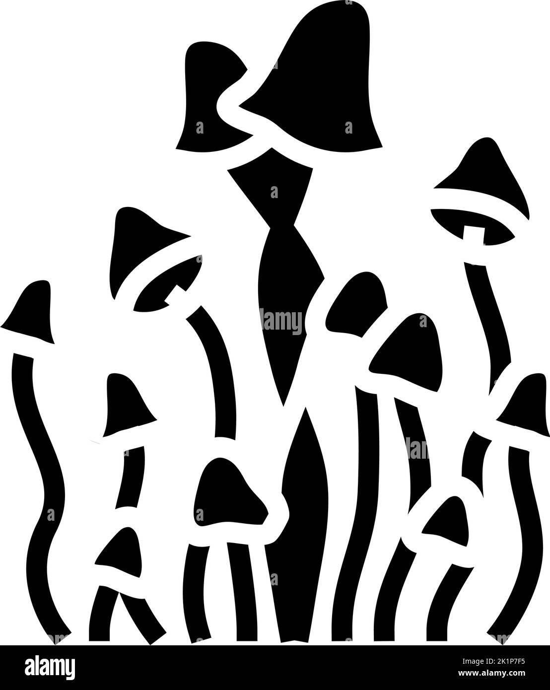 psychedelic magic mushroom glyph icon vector illustration Stock Vector ...