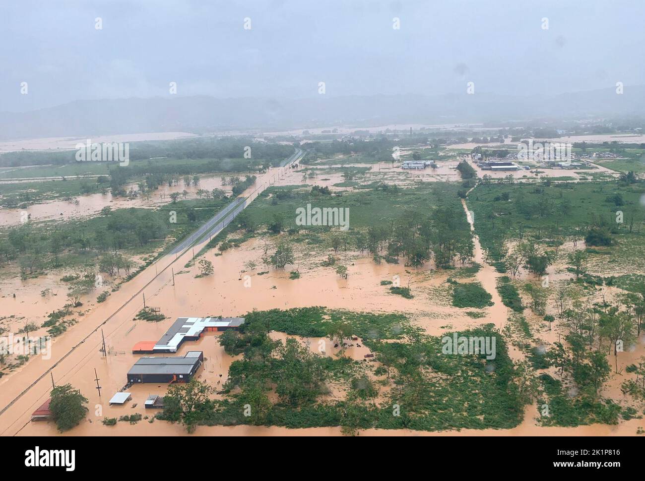 Puerto Rico. 18th Sep, 2022. In an aerial photo, flooding is seen from ...