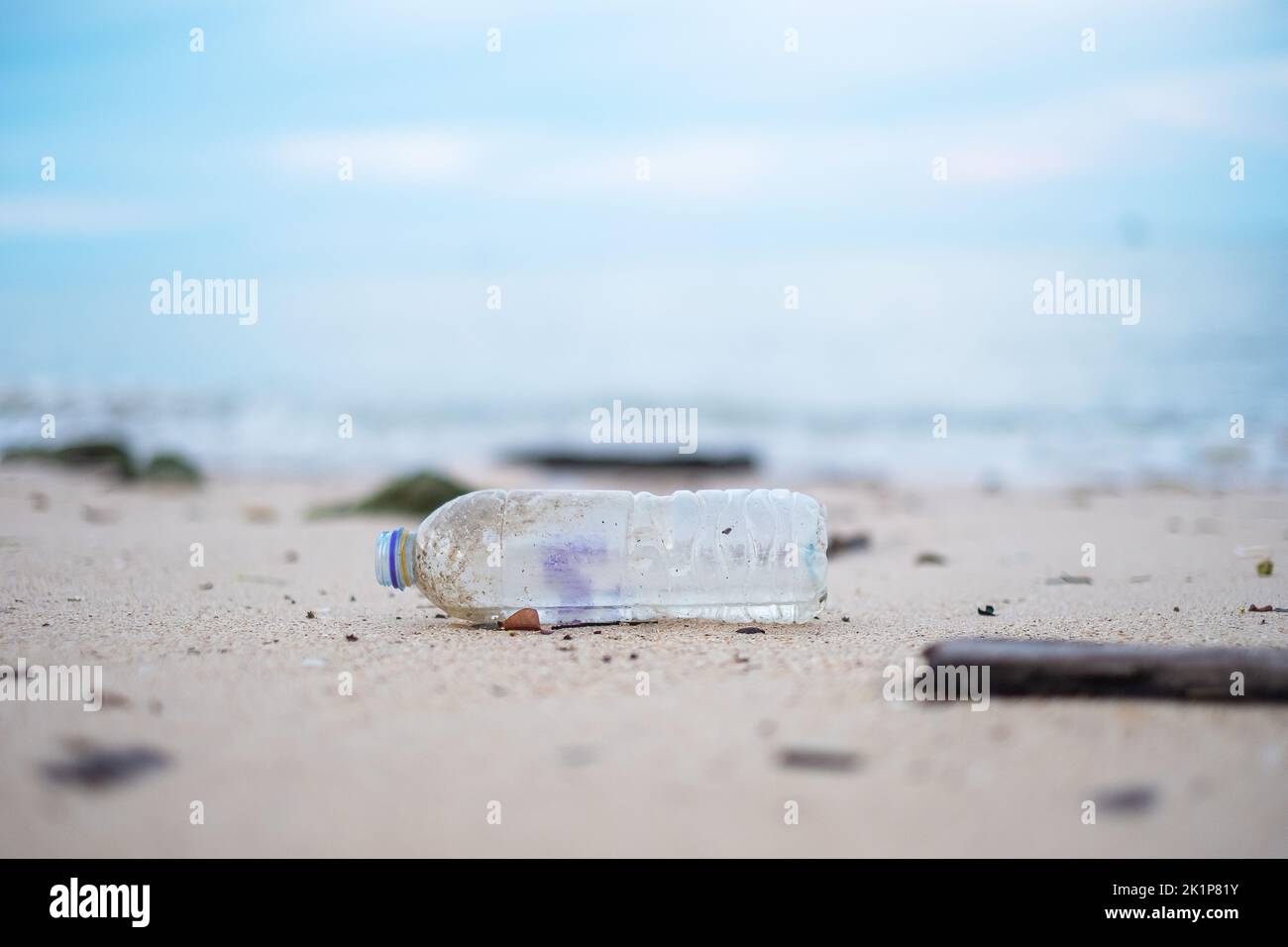 plastic Bottle garbage on the beach. Ecology, Environmental, pollution ...