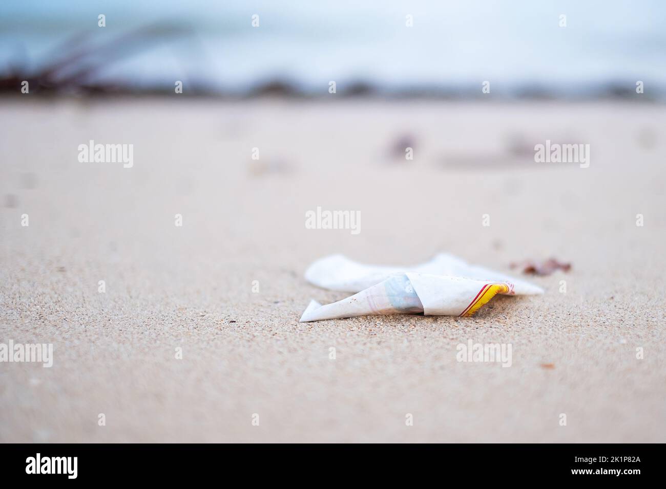 plastic garbage on the beach. Ecology, Environmental, pollution and ...