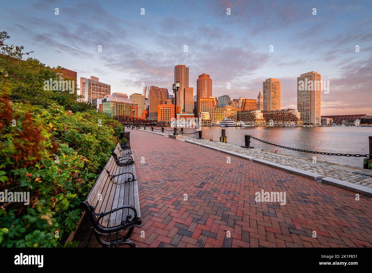 The Boston Skyline at Sunrise Stock Photo - Alamy